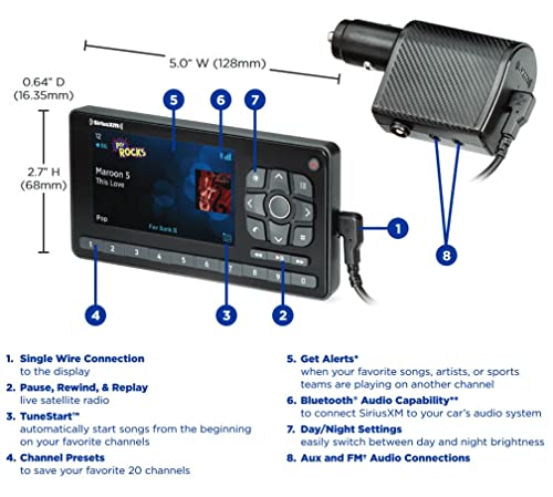 SiriusXM Roady BT Vehicle Satellite Radio - Enjoy SiriusXM Through Your Existing Car Stereo (RoadyBT SXVRBT1)
