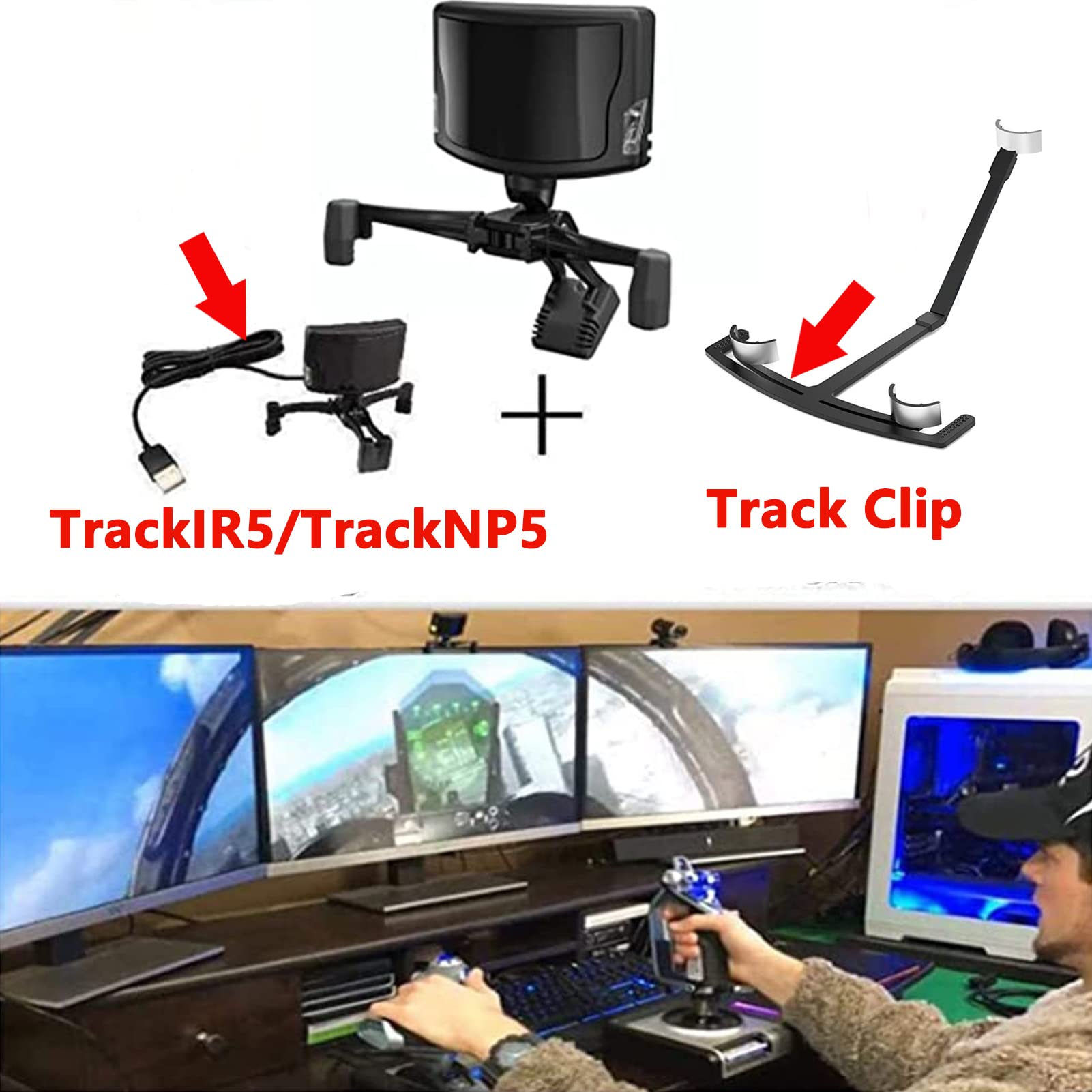 Head Aiming Flight Simulation Flight Race Car Accessories For TrackIR5/TrackNP5 Head Tracking System For Flight And Racing Game For ArmA DCS DiRT F1 Euro Truck Flight Simulator GTR GTR2 (1 Set(A+B+C))