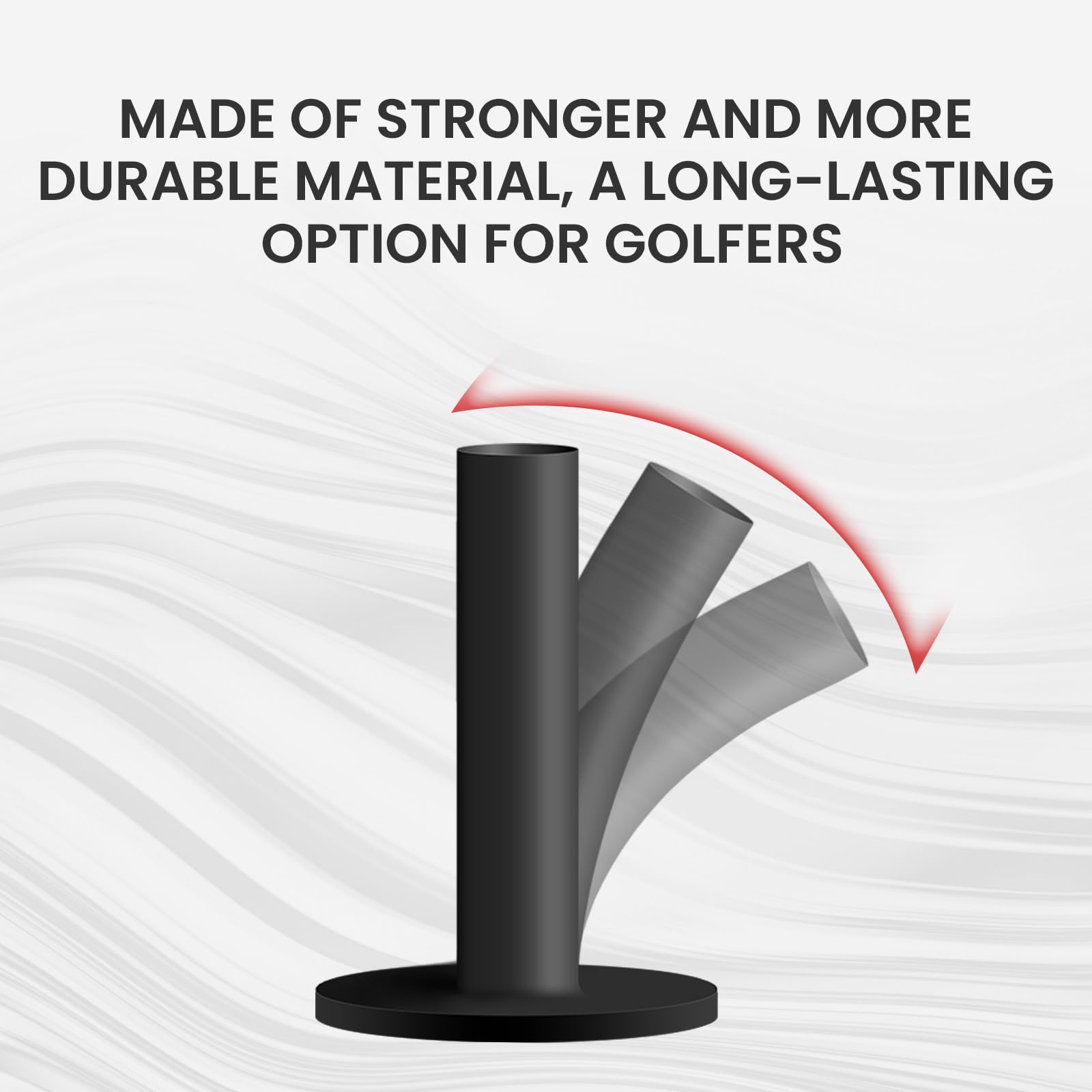 Golf Rubber Tees Driving Range 3 Pack 2.75" 3.0" 3.13" Different Size Professional Durable Tee Set for Indoor Outdoor Practice Range Mats (3 Pcs-Black (2.75β+3.0β+3.13β))