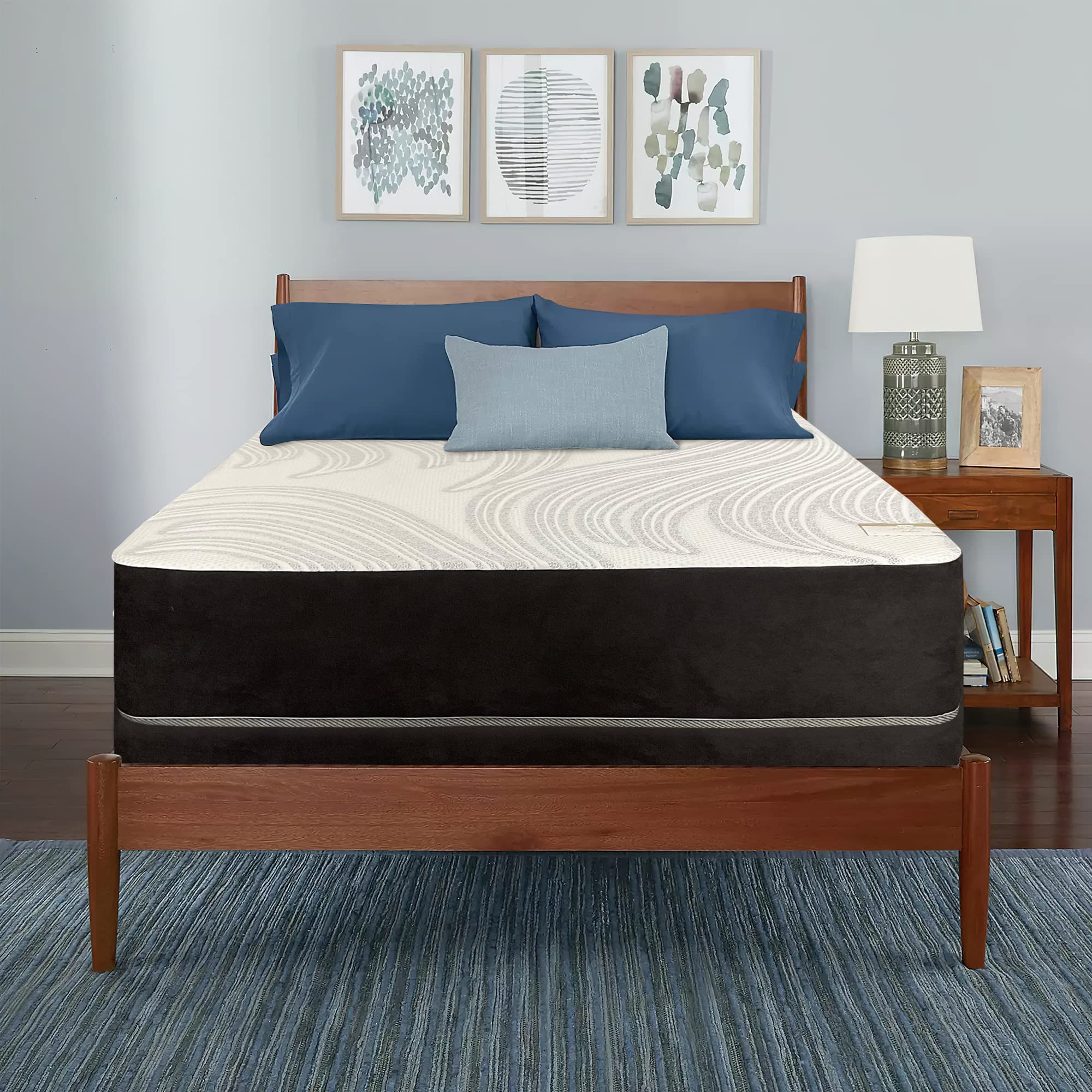 Treaton 10" Plush Memory Foam Mattress with 4-Inch Box Spring, Gel Bed Mattresses for Ultimate Comfort, Help Maintain Sleeping Position and Posture, Complete Body Support at Every Side, Full XL