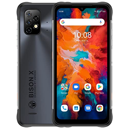 UMIDIGI Rugged Unlocked Smartphones, Bison X10 4G+64GB IP68/IP69K Waterproof Shockproof Phone Helio P60 Android 11 6.53" FHD+ 6150mAh Fast Charge NFC Rugged Smartphone