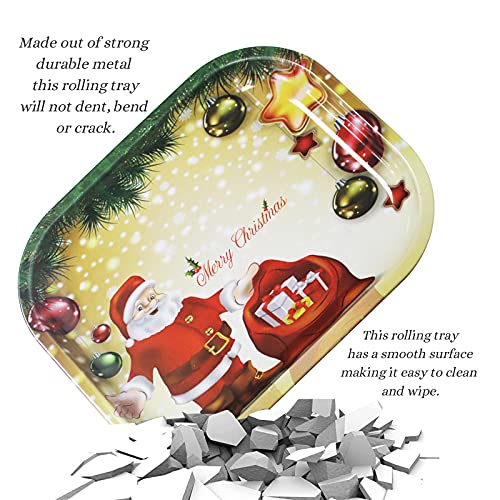 Premium Metal Tray with Soft Magnetic Lid,Small Metal Tray with Spill Proof Cover,Cute Decorative Trays,Perfect for Home and On-The-Go,7" x 5.5" (Green)