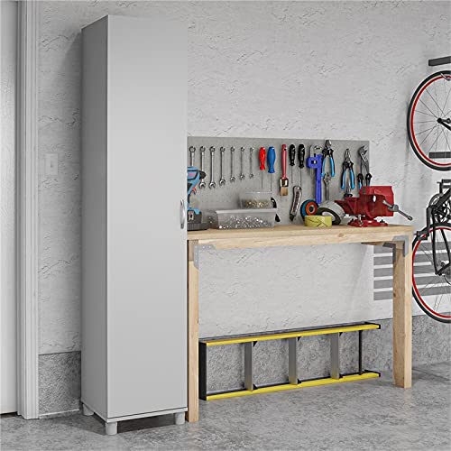Pemberly Row Transitional 16" Utility Storage Cabinet in Dove Gray