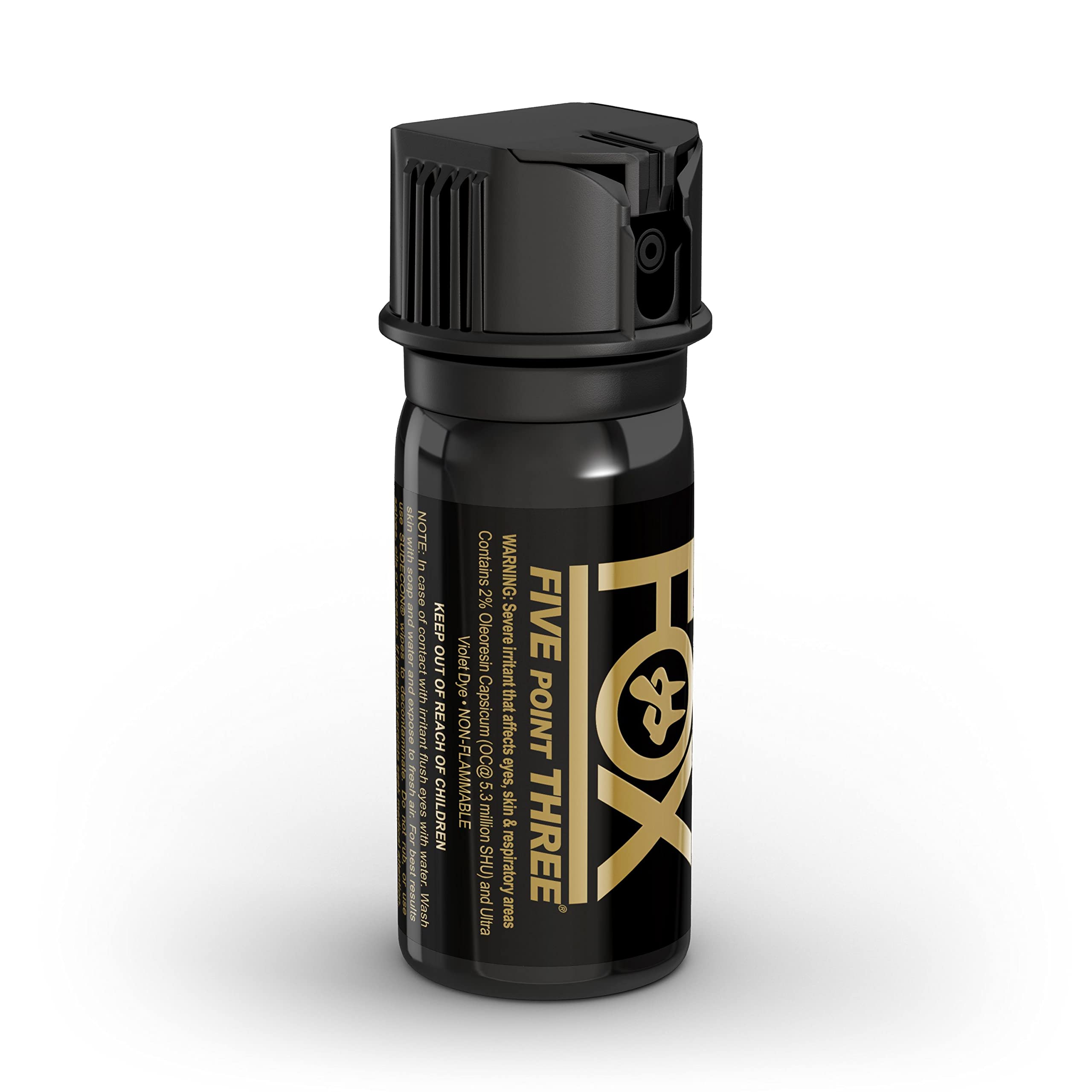 Fox Labs, 5.3 SHU Pepper Spray - 1.5 oz. Stream & Nylon Holster - Flip Top