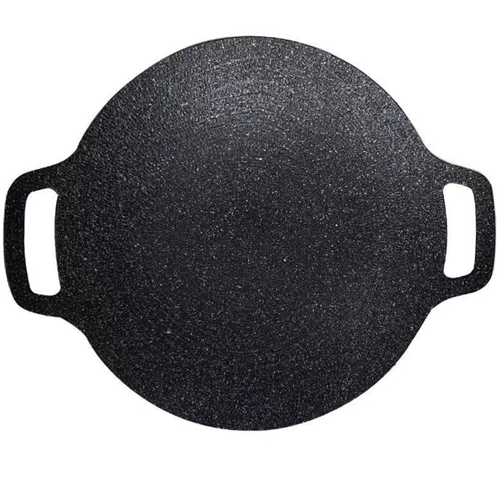 SunshineFace Grill Pan Korean BBQ Grill Pan Non-stick Grill Pan Circular Griddle Pan Korean BBQ Griddle Pan for Stove Top Restaurant Camping Gas Open Fire, 28CM