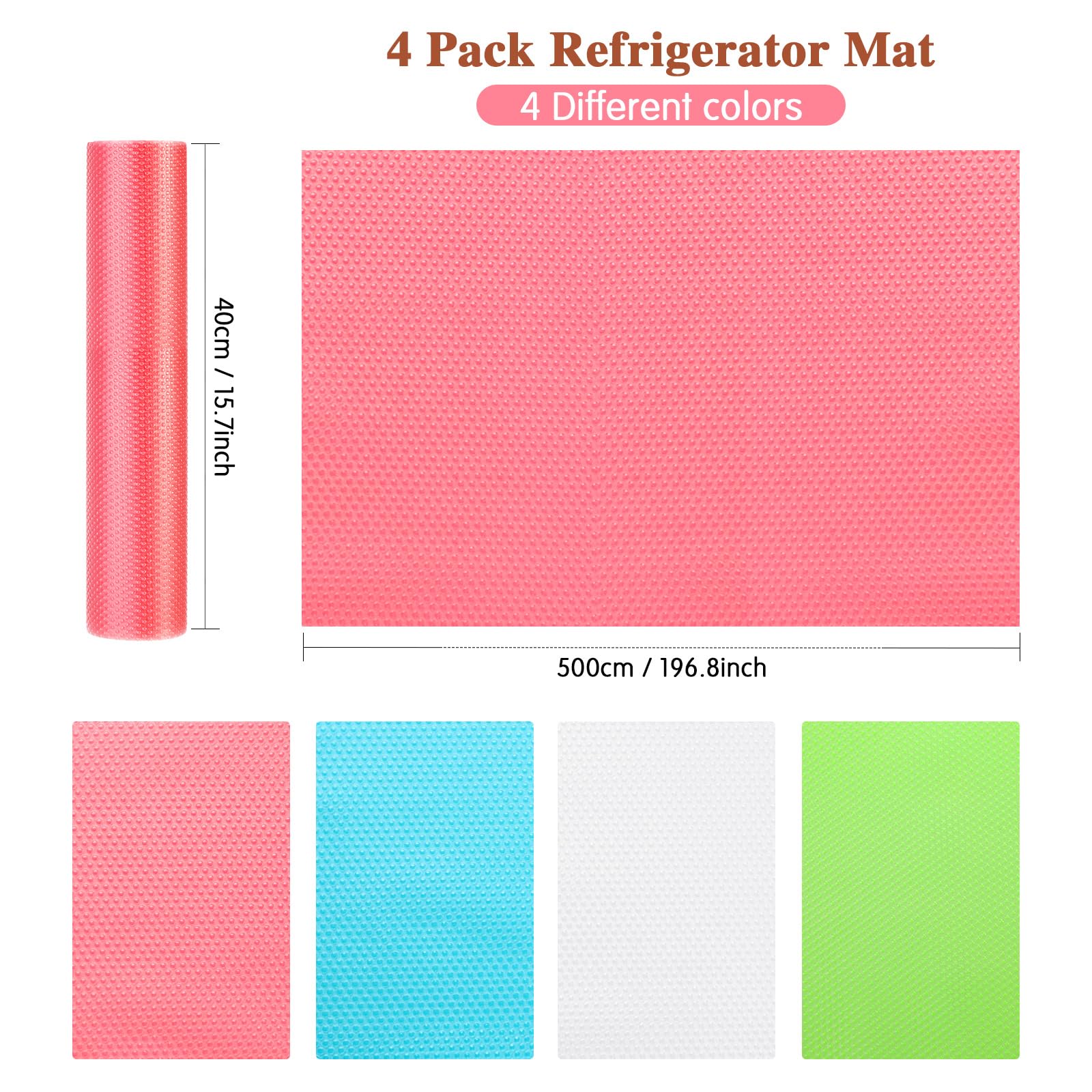Gejoy 4 Roll Shelf Liners for Kitchen Cabinets 15.7 Inch x 16.4 ft Non Adhesive Cabinet Drawer Liners Non Slip Waterproof Refrigerator Liners for Shelves Washable Cupboard Liner for Dresser Bathroom