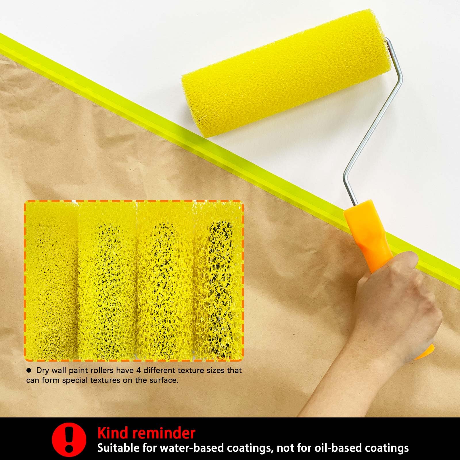 YLTOLOO 8 Pcs Textured Paint Roller Covers, 4 inch Small Textured Foam Drywall Texture Paint Rollers, House Paint Roller Covers for Art Painting Walls Ceilings