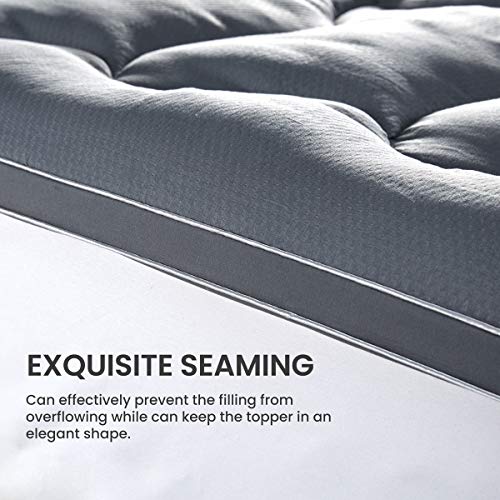 SLEEP ZONE Twin Mattress Topper Cooling Mattress Pad Cover Fluffy Down Alternative Bed Topper 8-21 Inch Deep Pocket, Twin