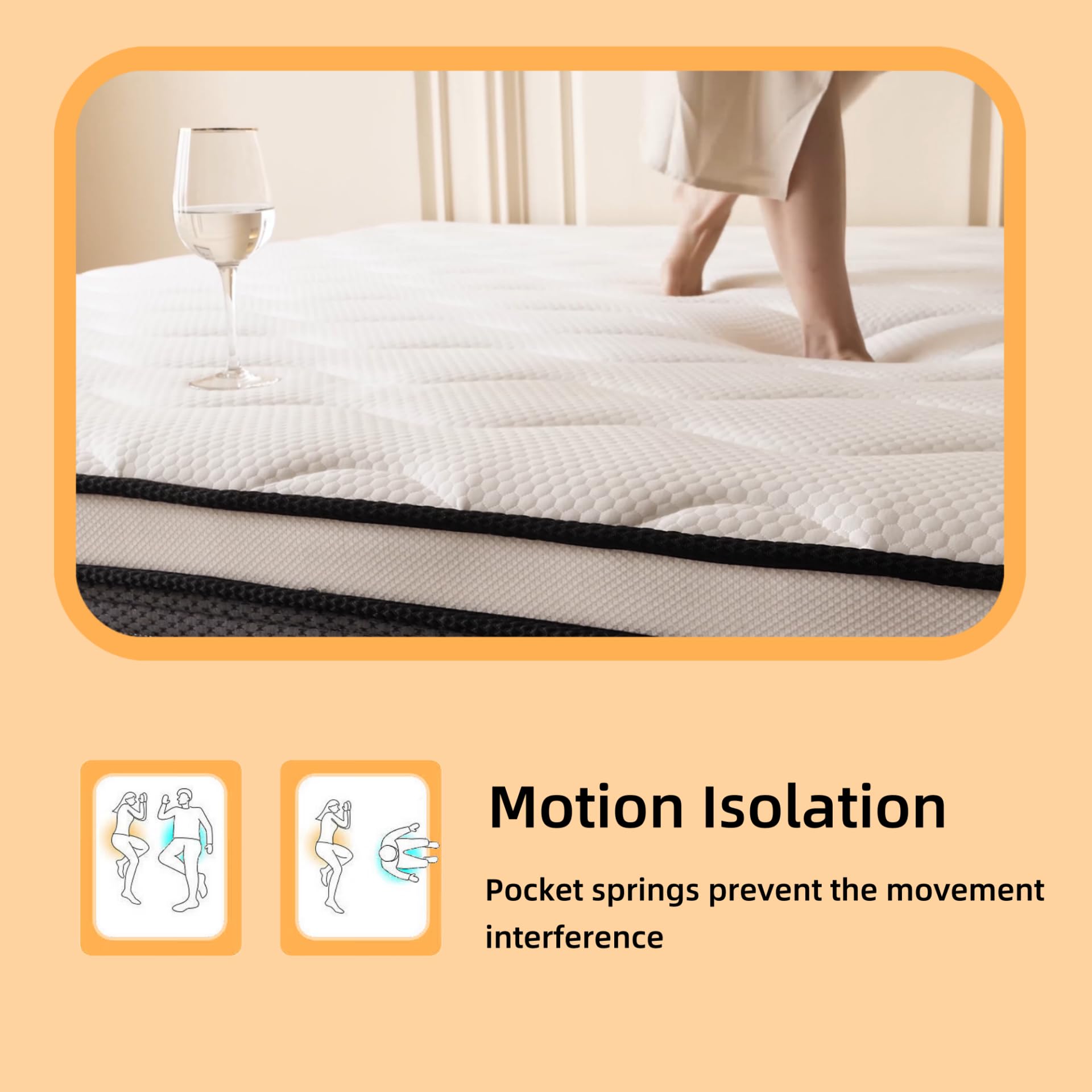 Review King Mattress, 10 Inch King Size Mattress in a Box,Memory Foam Hybrid Mattress,with Individual Pocket Spring for Motion Isolation & Silent Sleep, Pressure Relief,Medium Firmness.