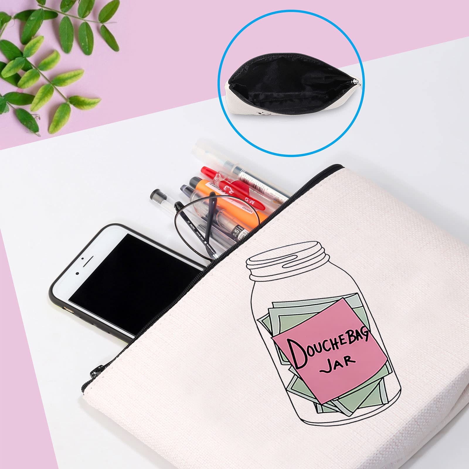 GJTIM TV Show Inspired Schmidt's Douchebag Jar Zipper Pouch Makeup Cosmetic Bag Fan Gift (Douchebag Jar Bag)