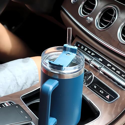 Ouharty 12.2-Inch 4-Pack Replacement Straws for Stanley 40 oz 30 oz Cup Tumbler, Reusable Straws Compatible with Stanley Cup and Simple Modern Tumbler with Handle, BPA-Free Straw with Cleaning Brush