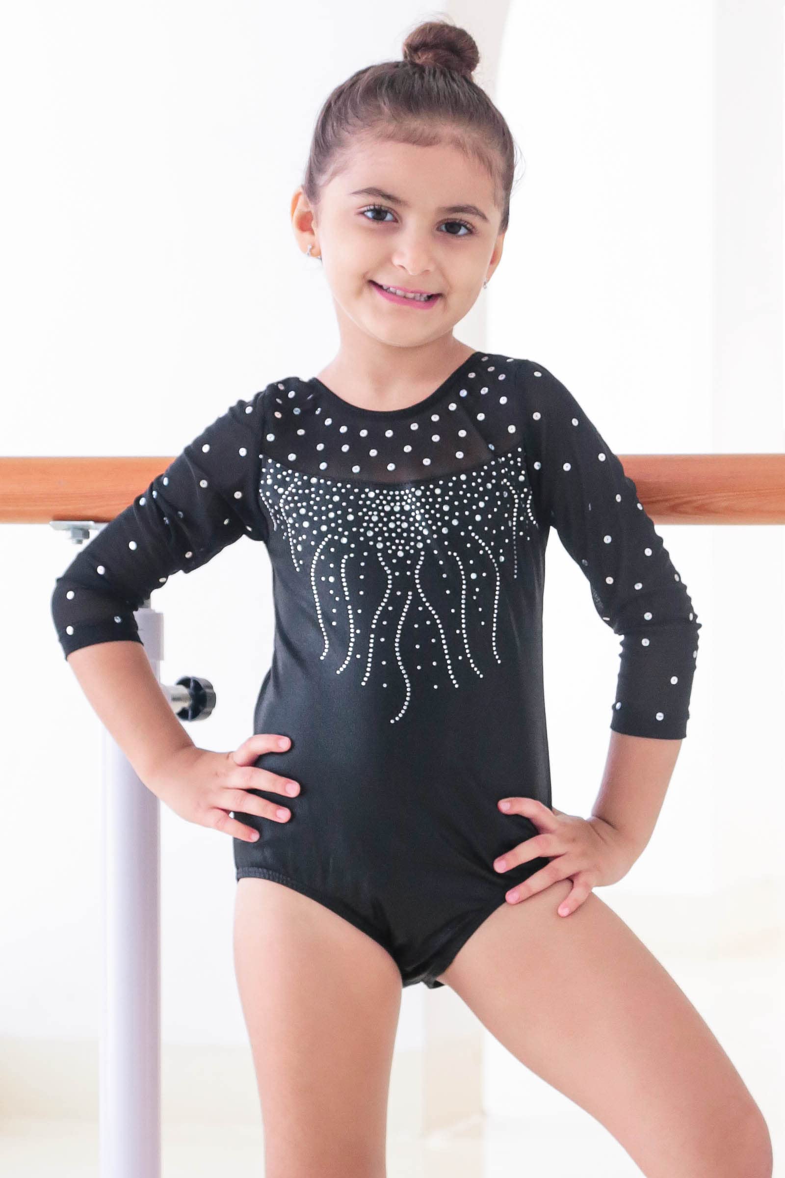 Gymnastics Leotards for Toddler Girls Sparkle Athletic Dancewear Funny Pattern B229_WhitePurple_8A