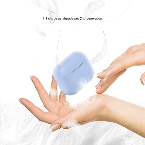 OULUOQI Compatible with AirPods Pro 2 Case 2023/2022, Soft Silicone Skin Cover Shock-Absorbing Protective Case Compatible with Apple AirPods Pro 2nd Generation Case [Front LED Visible]