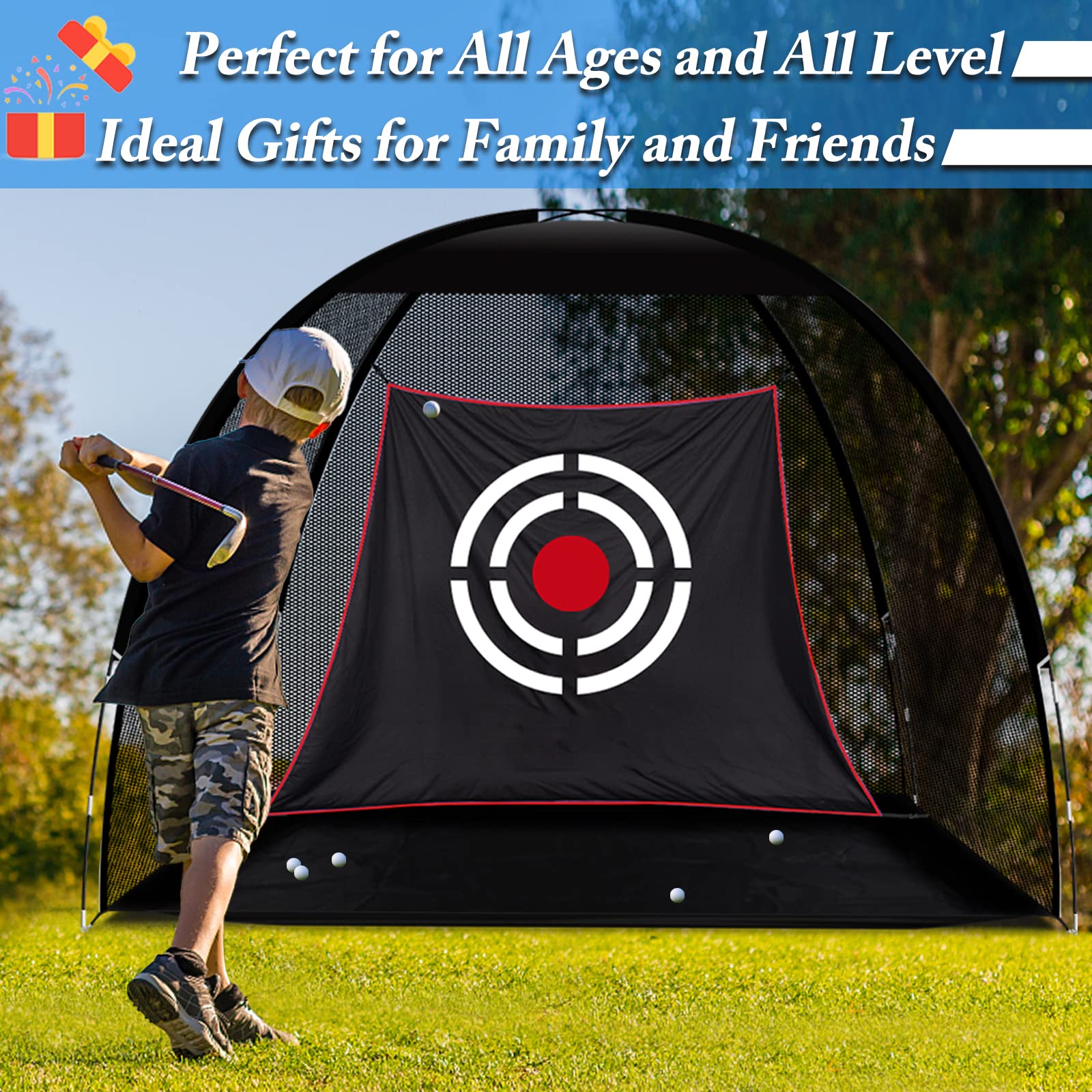 Indoor Golf Practice Net Golf Nets for Backyard Kids Golf Nets Indoor&Outdoor Golf Practice Hitting Nets Portable Golf Training Equipment 6.7x5x3.3FT