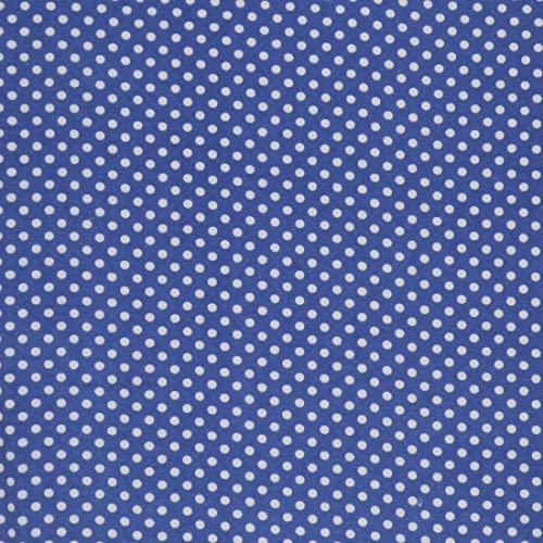 Mook Fabrics Flannel Polka Dot, Blue/White, 15 Yard Bolt