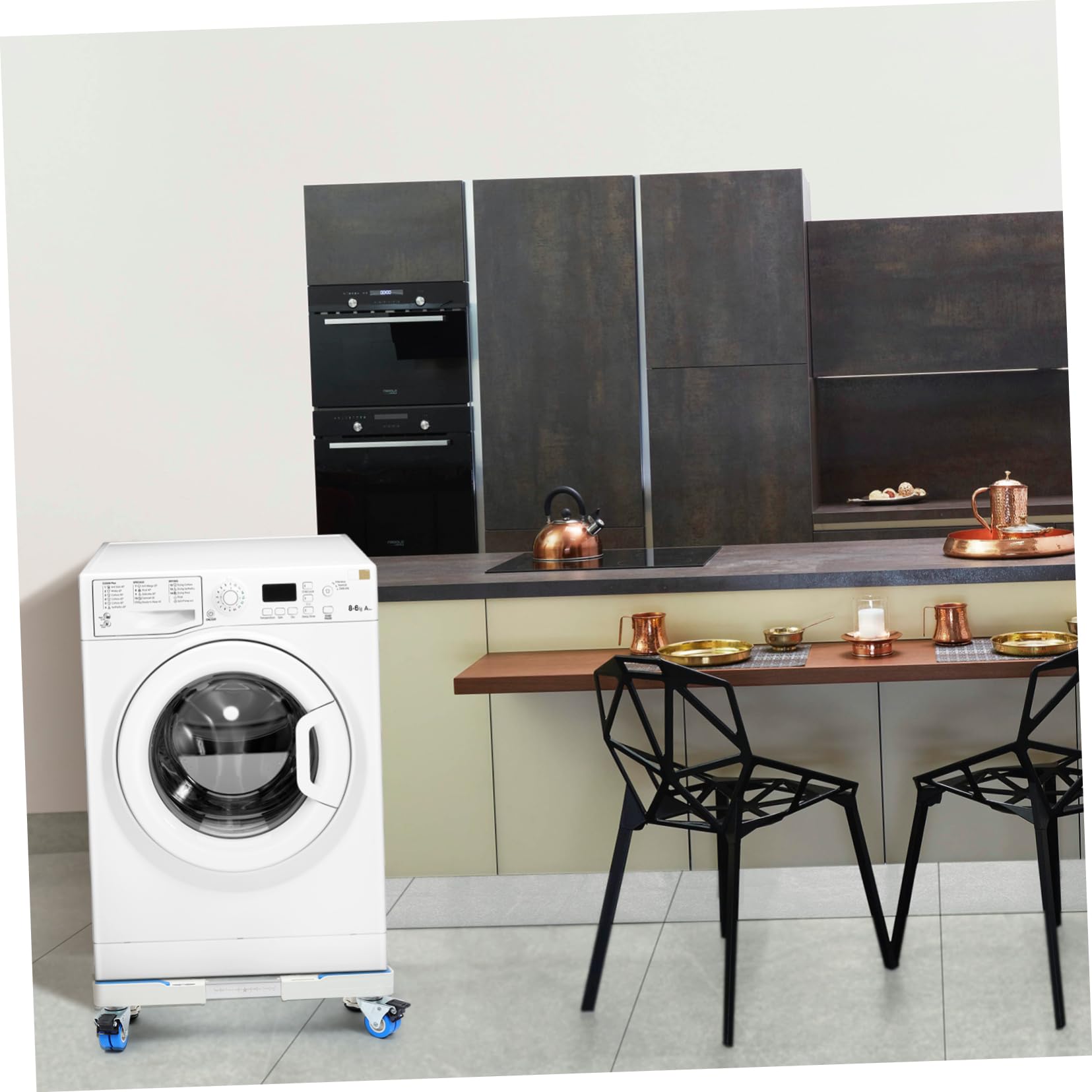 GATHINESS shelf dryer machine washer base stand Fridge Stand Base Fridge Base adjustable washing machine stand frniture moving braces electrical appliance Stainless steel white Kitchenware
