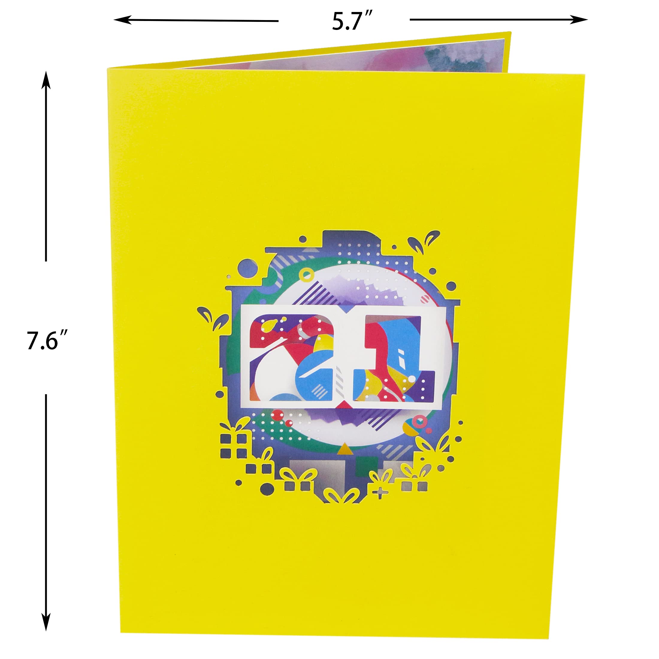 Ribbli Happy 21st Birthday Handmade 3D Pop Up Card,Greeting Card,21 Birthday Card,For Happy Birthday Card,21 Year Old Card,with Envelope