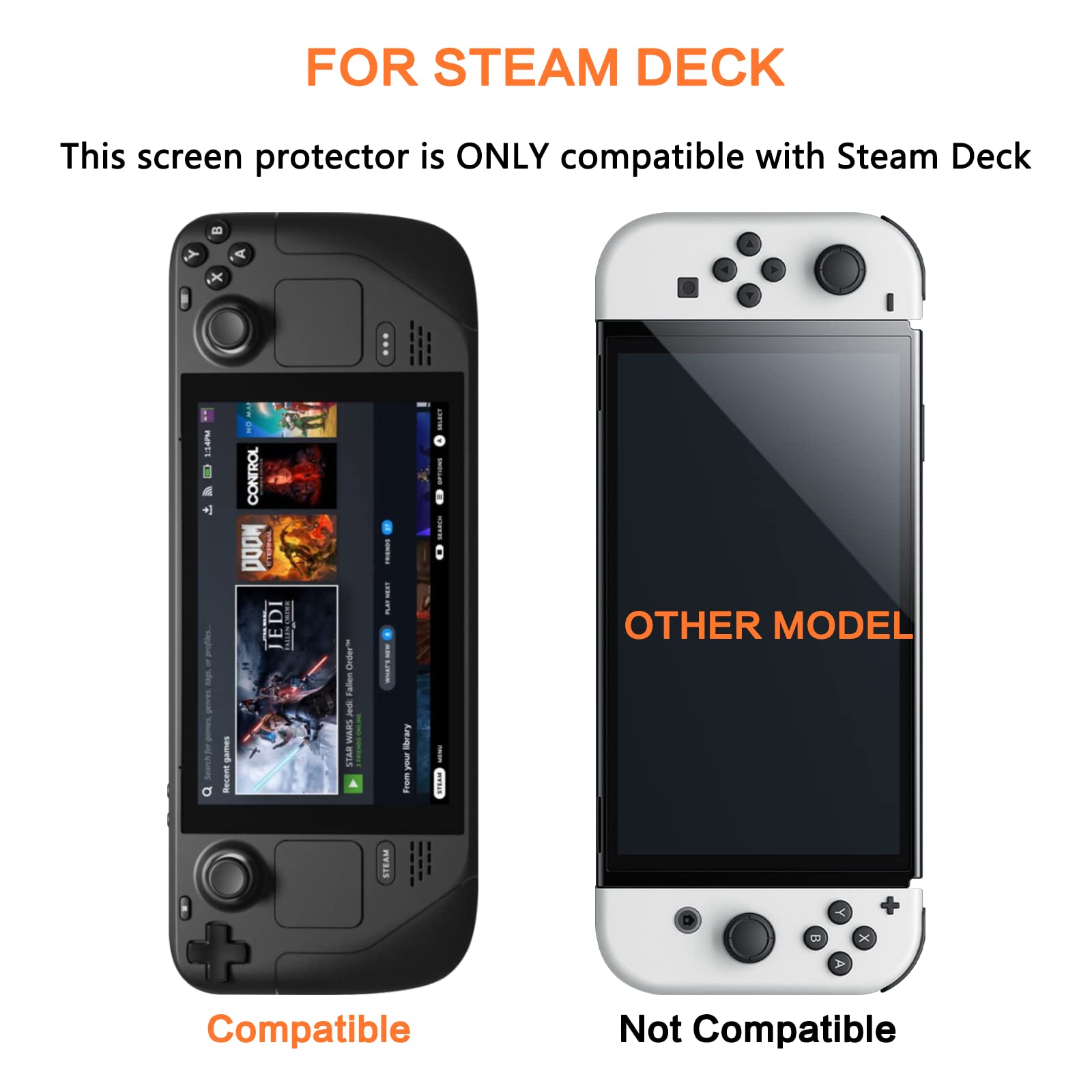 LDSXAY [2 Pack] Steam Deck Glass Protector (7 inch) 2022, 9H Tempered Glass Screen Protector for Valve Steam Deck Accessories, Anti-Scratch HD Clear, Bubble Free
