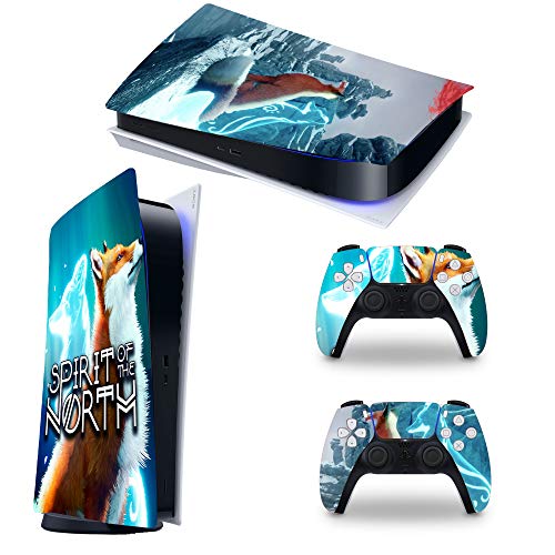 God Of the North - PS5 Digital Edition Skin Console and 2 Controller, Vinyl Decal Sticker Full Cover Protective