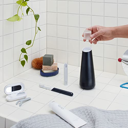 Quip Refillable Mouthwash Starter Kit, 4X Concentrate, Alcohol-Free, Kills Bad Breath Germs, Helps Prevent Cavities, Mint - Slate Metal, 1, 4.0 Fl Oz (920-00117)