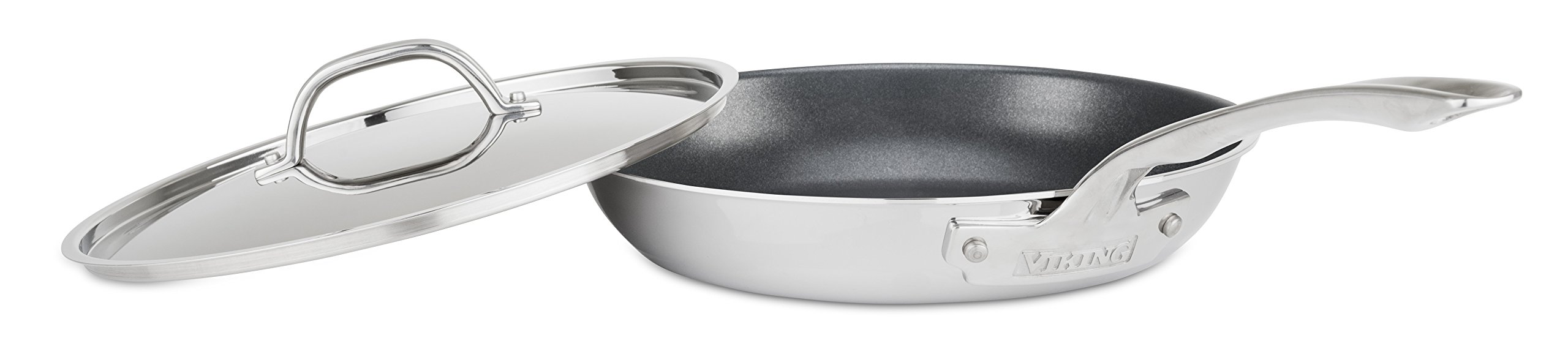Viking 3-Ply Stainless Steel Nonstick Fry Pan, 10 Inch with Lid