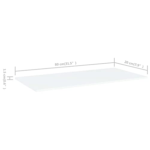 WIFESE Floating Shelves 4 pcs 31.5"x7.9" Simplistic Bookshelf Board Living Room Wall Shelves Bedroom Wall Storage Floating Bathroom Shelving White Quality Engineered Wood