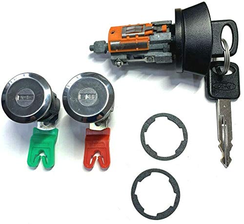 Ford Ignition Switch Lock Cylinder + Pair (2) Door Lock Cylinder W/2 Logo Keys LC6177 + DL5886