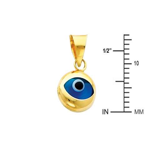 GoldenMine Fine Jewelry Collection 14k Yellow Gold Evil Eye Charm Pendant
