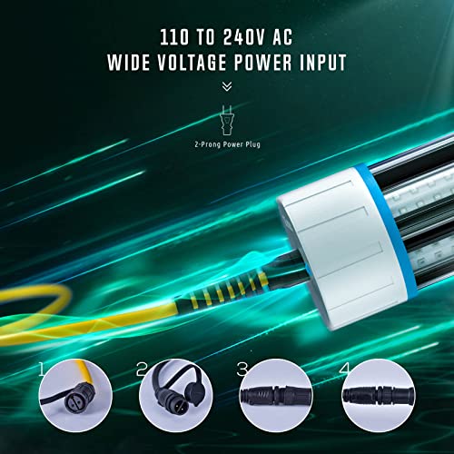 Tendelux Underwater Fishing Light, 110V Super Bright Green LED Submersible Light Attractants for Docks, Boats or Kayaks, IP68 Rated for Fresh & Salt Water (30ft Cable)
