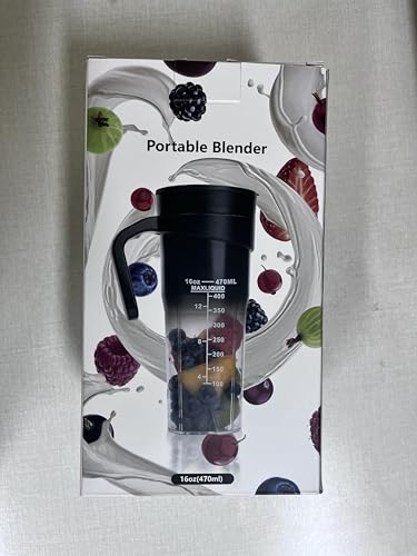 Vaeqozva Portable Blender-Personal Blender USB Rechargeable for Shakes and Smoothies Mini Blender Smoothie Maker on the Go Blender Cup with 6 Blades 16Oz Small Fruit Blender Home Travel Sports Gym