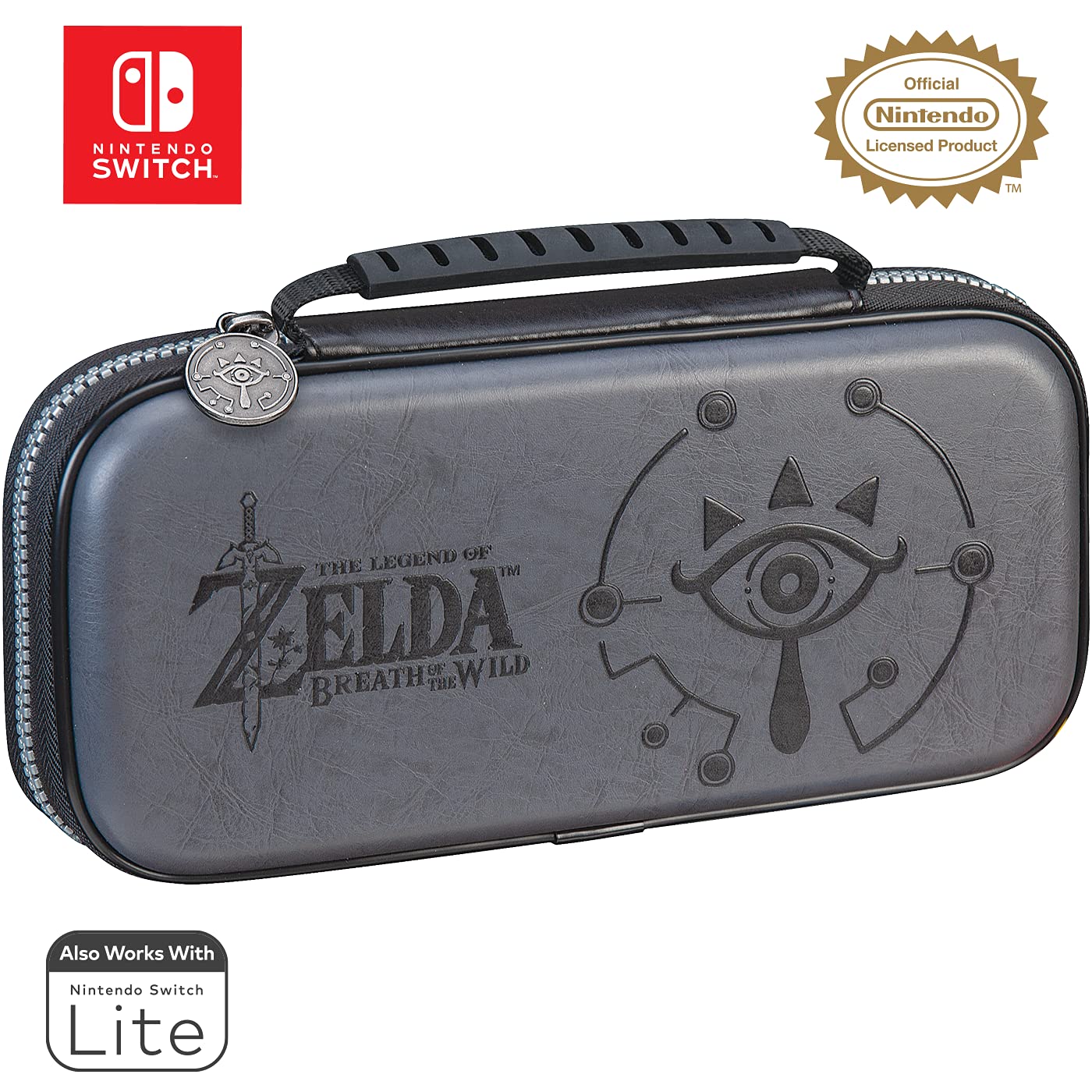 Game Traveler Zelda Nintendo Switch OLED Case - Fits Switch OLED, Original Switch & Switch Lite, Adjustable Viewing Stand & Bonus Game Cases, Deluxe Carry Handle, Licensed Nintendo Switch game case