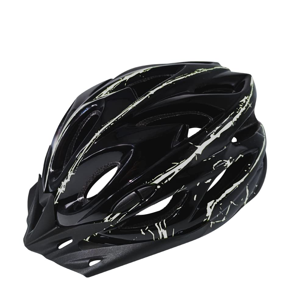 GOWIKNS Bike Helmet, Lightweight Microshell Design, Adjustable, Bicycle Helmet for Adults Youth Mountain Road Biker (Black Plus White)