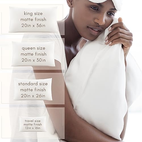 The Silk Lady Pillowcase 100% Organic Mulberry Silk - Matte Finish - (Travel 12" X 16")
