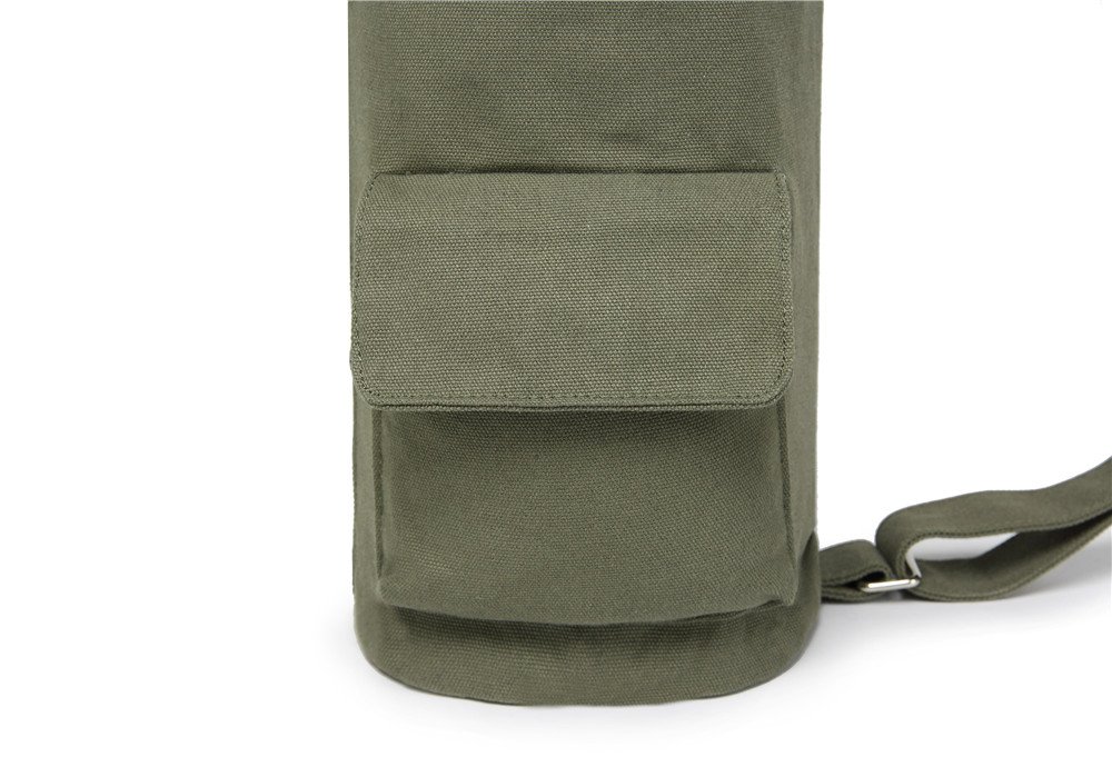 FREMOUS Yoga Mat Bag Carrier Men Women- Double Storage Pocket,Adjustable Shoulder Strap and Handle,Fits Most Mats(Army green)
