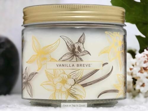 Vanilla Breve Luxury Candles - Luxurious Fragrances and a Long-Lasting Burn, Made with Natural Soy Wax and Essential Oils - Pack of 2