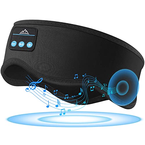 Sleep Headphones Bluetooth Headband Sleeping Headphones Headband 10Hrs Wireless Music Eye Mask with Comfortable Earbuds for Side Sleepers, Women Men Tech Gift for Birthday Christmas Stocking Stuffers