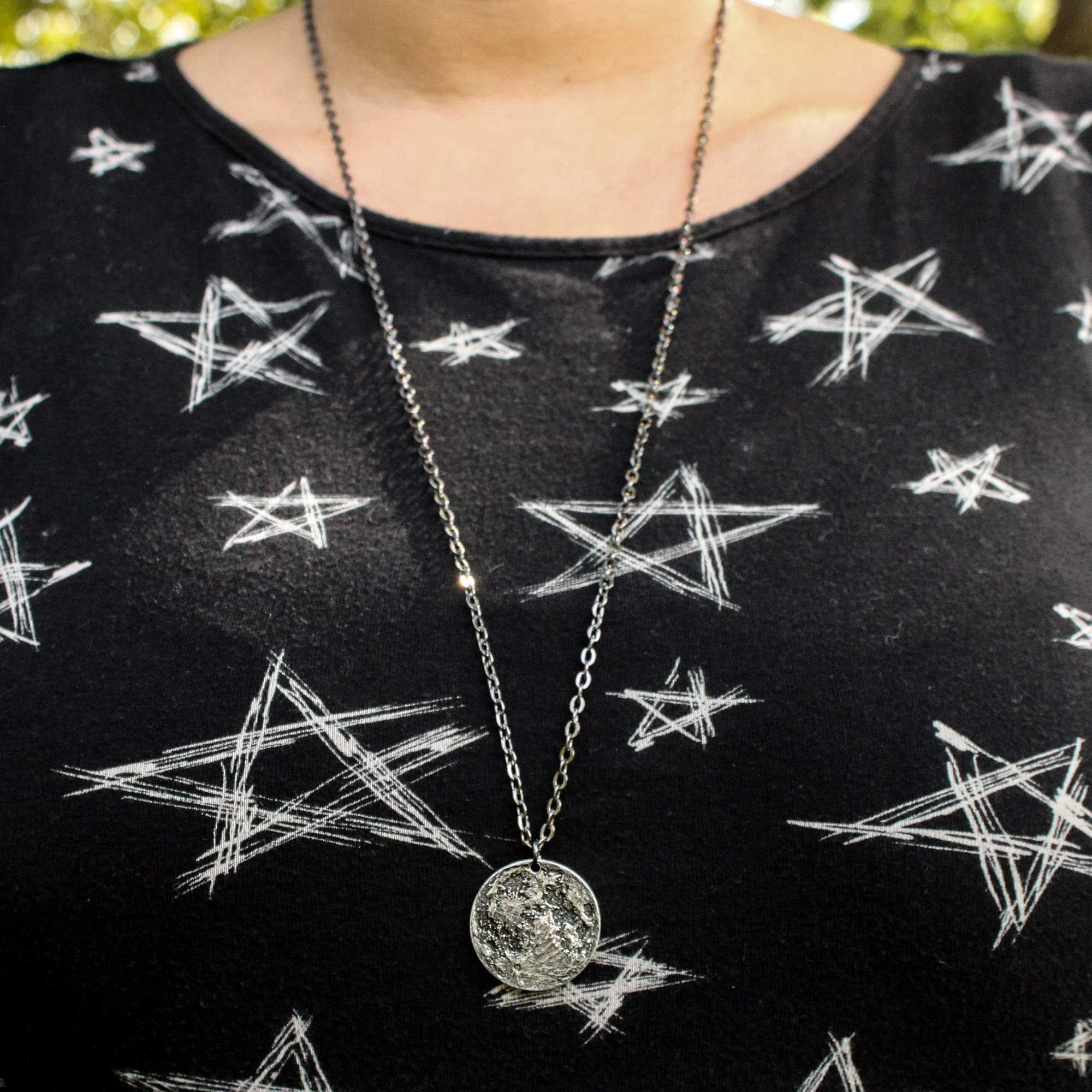 Full Moon Silver Necklace - Small | Celestial Lunar Reminder Token Pendant | Handmade by Shire Post Mint