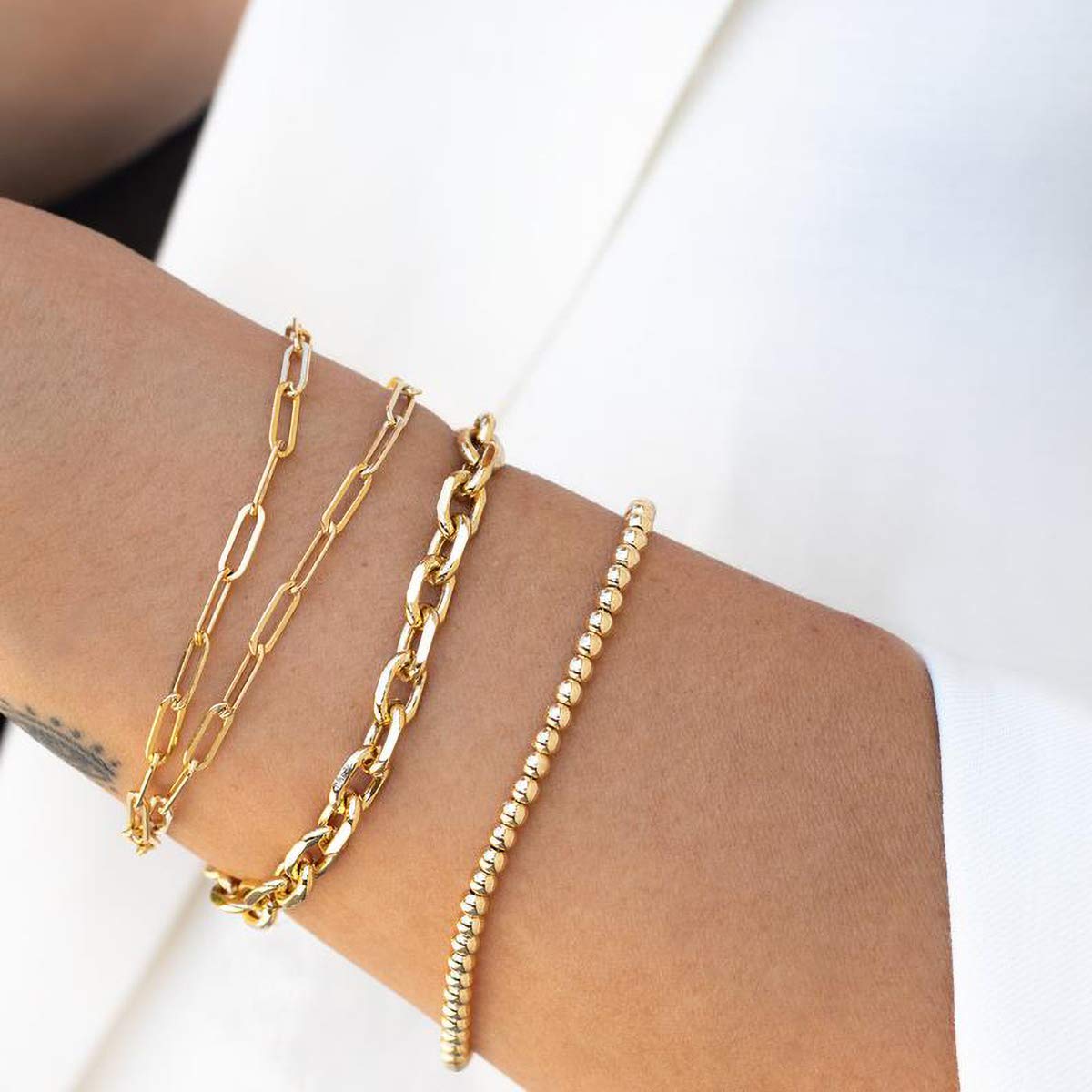 Gold Dainty Pearls Bracelet,Cute Beaded 14K Gold Plated Handmade Freshwater Turquoise Evil Eye Pearls Tiny Charm Minimalist Layering Stacking Jewelry for Women