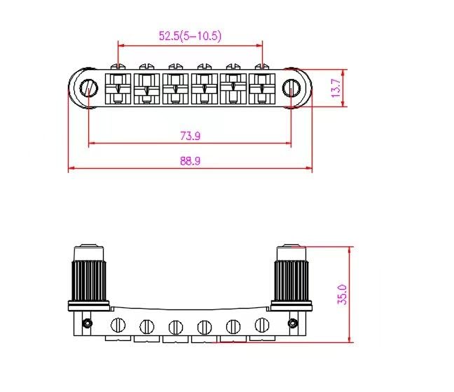 Guyker Guitar Tune-O-Matic Saddle Bridge GM003 and Vintage Stop Bar Lock TP6 Tailpiece Combo Replacement Compatible with Les Paul LP SG Style 6 Strings Electric Guitar (Chrome)
