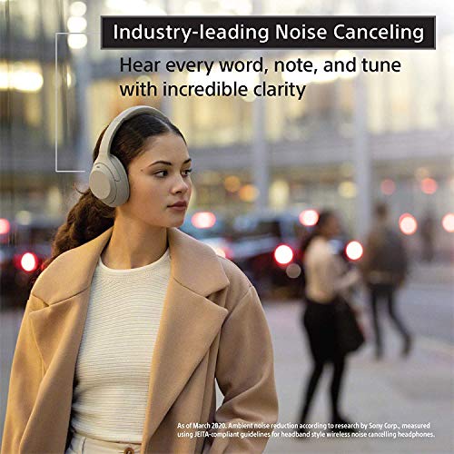 Sony WH-1000XM4 Wireless Industry Leading Noise Cancelling Over-Ear Headphones with Mic for Hands Free Calling and Alexa, Silver WH-1000XM4/S Bundle w/Case + Deco Gear Portable Charger + Gym Bag