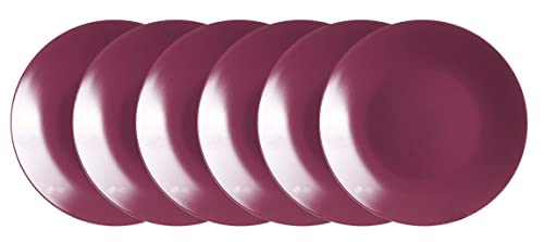 HomeVss Stoneware Two-Tone Colors Life 18pc Dinner Set,Outside Shiny Black + Inside Matte Glaze Plum