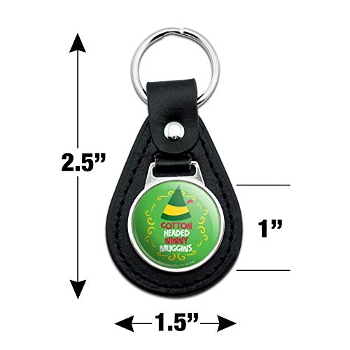 GRAPHICS & MORE Black Leather Elf Cotton Headed Ninny Muggins Keychain