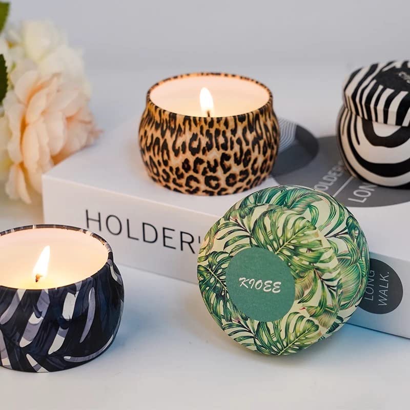 Fun and Unique Scented Candle Set, 4 Pack Natural Soy Wax Aromatherapy Scented Candles, Stress Relieving, Candles for Home, Candles for Women, Gift for Any Holiday