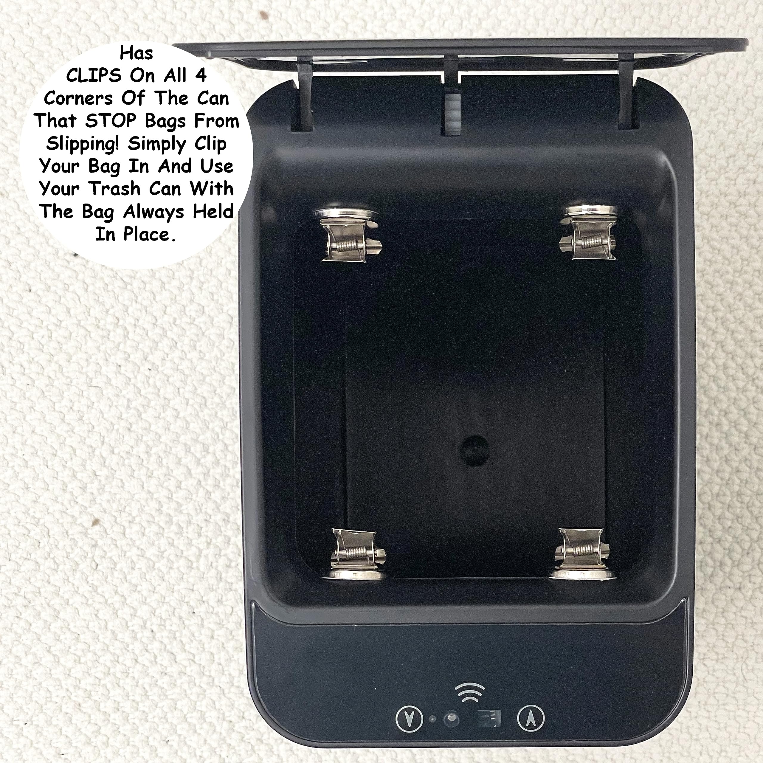 Homie Automatic, Smart Trash Can 2.9 Gallon with Touchless Motion Sensor and Anti - Bag Slip Lid, Use as Mini Garbage Basket, Slim Dust Bin, or Decor in Bathroom, Restroom, Kitchen (Matte Black)