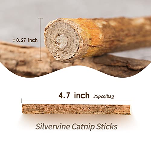 Rocendlor Cat Chew Stick, Silvervine Sticks for Cats, Catnip Toys, Silver Vine, Matatabi, Cleaning Teeth Molar Toy, Teething Interactive Wand Stick, Dental Sticks for Cat Kitty Kitten [30PCS/Pack]