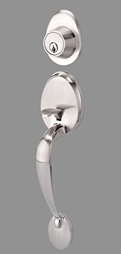 Togu HS13B-KB-SN Heavy Duty Front Door Handleset with Knob Door Handle,Solid Entry Door Lockset Leverset for Home Exterior Doors,Easy Installation,Satin Nickel