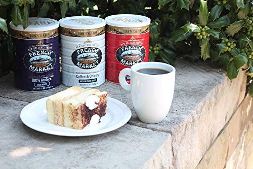 French Market Coffee, Coffee & Chicory Restaurant Blend, Medium-Dark Roast Ground Coffee, 12-Ounce Metal Can
