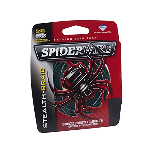 SpiderWire Stealth® Superline, Moss Green, 65lb | 29.4kg, 200yd | 182m Braided Fishing Line, Suitable for Freshwater and Saltwater Environments
