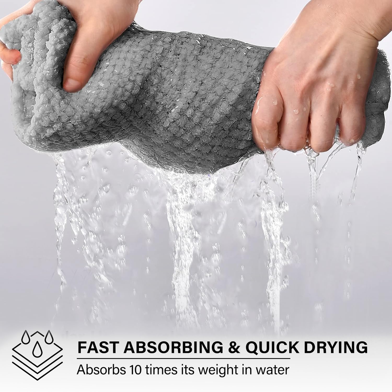 Gray Bath Towels Set,4 Oversized Large Bath Towels Sheet,4 Anti Frizz Hair Towel Wrap-600 GSM Oversized Bath Sheet,Extra Large Microfiber - Quick Dry,Highly Absorbent,Super Soft Bathroom Towel Set