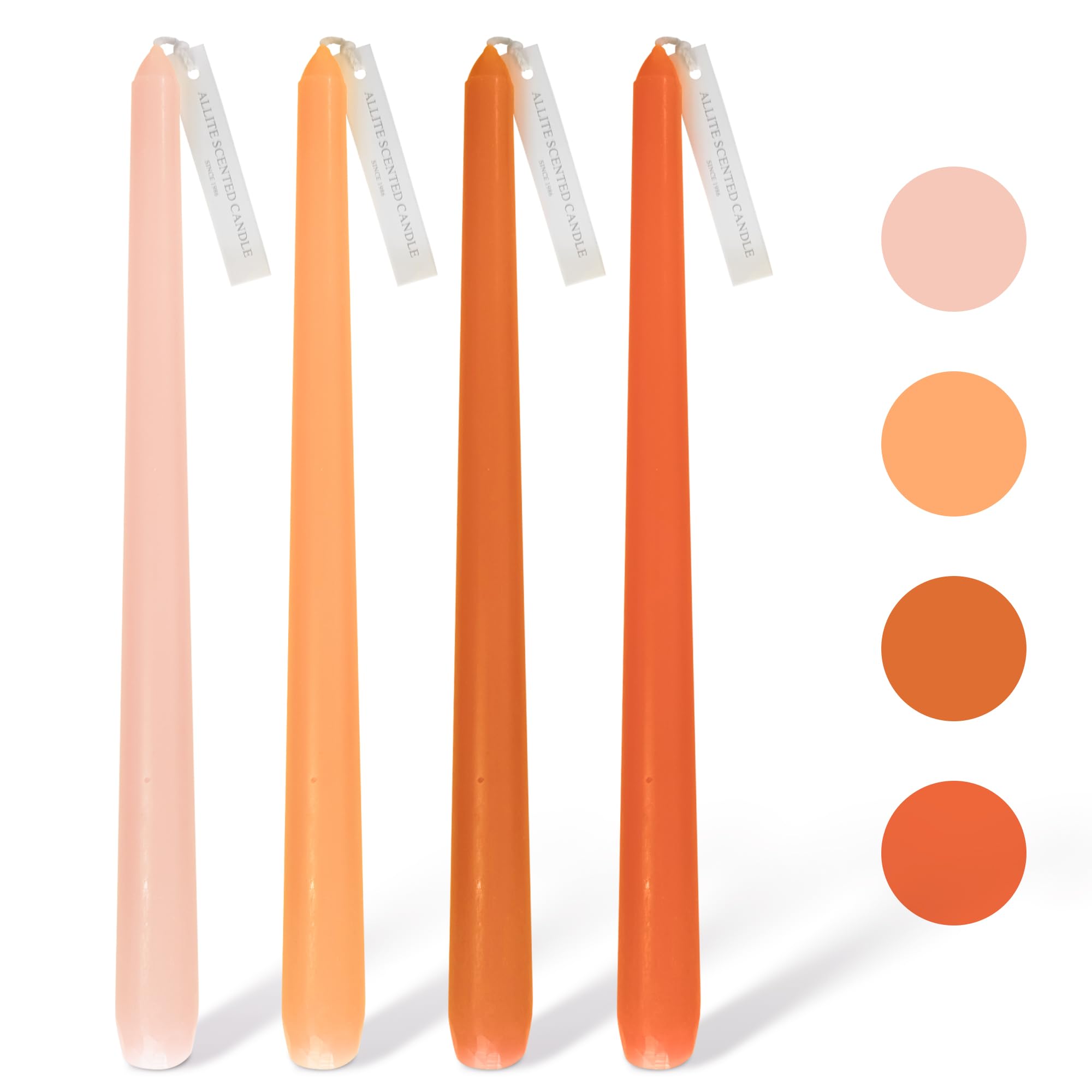 Taper Candle Stick Scented Candle Orange Gradient Color Candles Smokeless Wax Candlesticks Handmade Candles for Dinner Household Wedding Party Home Décor